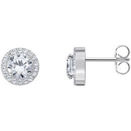 Thomas Sabo Damen Thomas Sabo Paar Ohrstecker &raquo;Schmuck Silber 925 Ohrringe Halo&laquo; mit Zirkonia (synth.) silber 9mm, Silber 925 (recycelt)