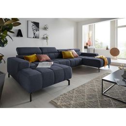 DOMO collection Wohnlandschaft &raquo;Cunelli tolle Sitzn&auml;hte als Designelement, fester Sitzkomfort, U-Form&laquo; whlw. verstellbare Kopfteile, passend f&uuml;r 