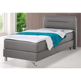 Maintal Boxspringbett inkl. Topper grau Bezug bei beige, anthrazit und hellgrau: pflegeleichter Strukturstoff (100% Polyester);Bezug bei wei&szlig; und schwarz: 