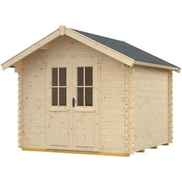 Skan Holz Gartenhaus &raquo;Palma 2&laquo; beige Holzwerkstoff Fu&szlig;boden im Gartenhaus