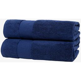 Duscht&uuml;cher &raquo;Premium Low-Twist Baumwolle 550 g/m&sup2; &ndash; 2 gro&szlig;e Duscht&uuml;cher&laquo; 70&times;140 cm &ndash; weich, saugf&auml;hig und ideal f&uuml;r Bad & Wellness blau Frottier, 