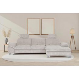Die PlanBar Ecksofa &raquo;Recamiere MP-IN14007 L-Form, Breite 318 cm&laquo; wahlweise mit Schlaffunktion und verstellbaren Kopfst&uuml;tzen beige 100% Polyester B/H/T
