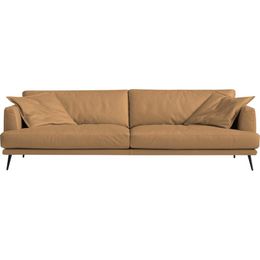 Egoitaliano 2,5-Sitzer &raquo;Sophia, Designsofa mit extrakomfortablem Sitzkomfort, Breite 214cm&laquo; Daunenfederung, inkl. 2 Kissen braun Leder BULL (Echtes Rindsleder). 