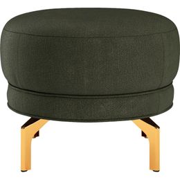 Sit & More sit&more Polsterhocker &raquo;Orient 3&laquo; goldfarbene Metallf&uuml;&szlig;e gr&uuml;n 100% Polyester B/H/T: 63cm x 46cm x 63cm, Struktur