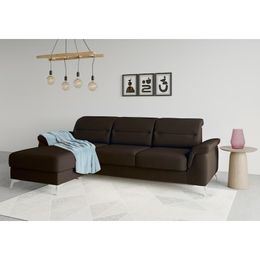 Sit & More sit&more Ecksofa &raquo;Sinatra L-Form&laquo; mit Recamiere, optinal mit Kopfteilverstellung und Armteilfunktion braun 100% Polyester B/H/T: 258cm x 85cm x 170cm,