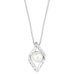 Amor Damen Kette mit Anh&auml;nger &raquo;9178230&laquo; mit Zirkonia (synth.) - mit S&uuml;&szlig;wasserzuchtperle silber Perlen Silber 925 (Sterlingsilber), L: 45