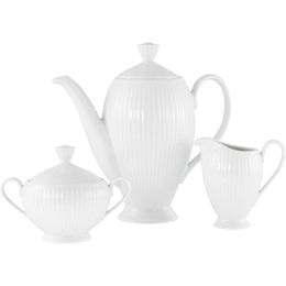 Creatable Kaffeeservice &raquo;Valencia Wei&szlig;, Kaffeegarnitur 3-tlg&laquo; Elegant, Boho Chic wei&szlig; Porzellan 3 Stk.