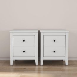 OTTO home Nachtkommode &raquo;Borkum Sideboard Anrichte mit 6 Schubladen Landhaus wei&szlig;&laquo; Set, 2 Schr&auml;nke im Set, schwarze Griffe aus Metall, Nachttisch Set 