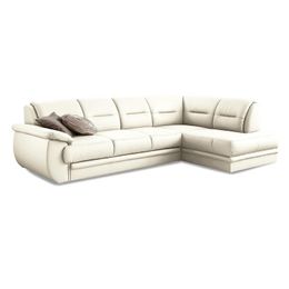 Sit & More sit&more Ecksofa &raquo;Mailand L-Form, B: 250 cm&laquo; optional Schlaffunktion,Ottomane,inkl 5 Jahre Herstellergarantie wei&szlig; Luxus-Kunstleder;Kunstleder Softlux