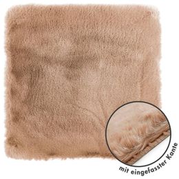 LUXOR living Stuhlkissen &raquo;Sitzauflage Novara, Kunstfell&laquo; ungepolstert, sehr weich, rund & eckig, auch als 4er Set, waschbar grau Polyester B/L: 40cm x