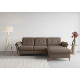 Sit & More sit&more Ecksofa &raquo;G&ouml;teborg&laquo; Sitztiefenverstellung und Federkern, wahlweise mit Bettfunktion braun B/H/T: 268cm x 90cm x 176cm, Luxus-Microfaser 