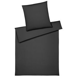 Elegante Bettw&auml;sche &raquo;Cord Jersey&laquo; 2 Stk. angenehmes Hautgef&uuml;hl schwarz Interlock-Jersey, Obermaterial: 100% Baumwolle B/L: 135cm x 200cm, 1 Stk., 1 Stk., 
