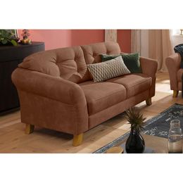 OTTO home 3-Sitzer &raquo;Trondheim&laquo; mit Federkern, Knopfheftung im R&uuml;cken braun Struktur weich ( 97% Polyester, 3% Baumwolle);Luxus-Microfaser ALTARA 