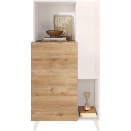Home Affaire Highboard &raquo;Monaco H&ouml;he 154 cm, Stauraumschrank mit 2 T&uuml;ren (4 F&auml;cher) und 2 offen&laquo; Hohe, schmale Kommode &ndash; sanftes Schlie&szlig;en, edles 