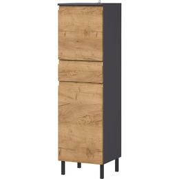 Germania Midischrank &raquo;Scantic&laquo; 1 Stk. tlg. mit griffloser Optik grau Holzwerkstoff, MDF Graphit, B/H/T: 34cm x 120cm x 34cm, Schubladen: 1 Stk. T&uuml;ren: