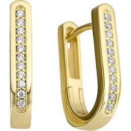 Firetti Damen Paar Creolen &raquo;Schmuck Geschenk Gold 333 Ohrschmuck Ohrringe St&auml;bchen&laquo; mit Diamant gold 0,1, 0,1 P2 = erkennbare Einschl&uuml;sse, Diamanten 