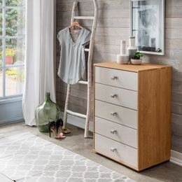 Wiemann Schubkastenkommode &raquo;Kiruna&laquo; vormontiert braun Floatglas, Holz teilmassiv B/H/T: 60cm x 86cm x 43cm, Eiche