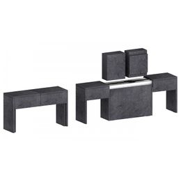 Home Affaire Sitzgruppe &raquo;Praktika&laquo; Spar-Set, Set beinhaltet 2 B&auml;nke, 2 Stk. tlg. Je Bank ausziehbar bis 290 cm grau B/H/T: 290cm x 45cm x 25cm, 
