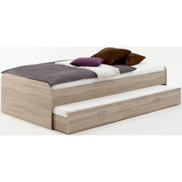 FMD Funktionsbett braun Liegefl&auml;che B/L: 90cm x 200cm H: 50cm, kein H&auml;rtegrad