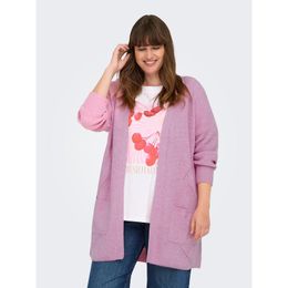 Only Carmakoma Damen Only CARMAKOMA Strickjacke &raquo;CARWHITNEY LS CARDIGAN KNIT&laquo; rosa M