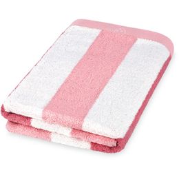 Ross Duschtuch &raquo;Doubleface, Streifen/Uni&laquo; aus feinster Baumwolle rosa Frottier, Baumwolle B/L: 70cmx140cm, 1 Stk., Frottier