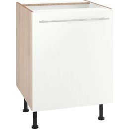 Optifit Unterschrank &raquo;Bern&laquo; 60 cm breit, mit 1 T&uuml;r mit h&ouml;henverstellbaren F&uuml;&szlig;en, mit Metallgriff wei&szlig; B/H/T: 60cm x 87cm x 58,4cm