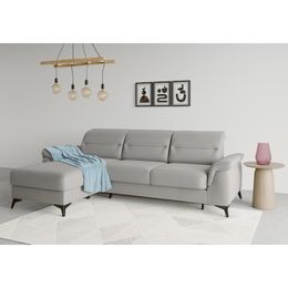 Sit & More sit&more Ecksofa &raquo;Sinatra L-Form&laquo; mit Recamiere, optional mit Kopfteilverstellung und Armteilfunktion grau 100% Polyester B/H/T: 258cm x 85cm x 170cm,