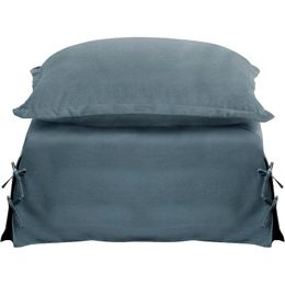 Home Affaire Polsterhocker &raquo;Luise&laquo; in 2 Bezugsqualit&auml;ten blau B/H/T: 65cm x 48cm x 64cm, Webstoff Baumwollmix