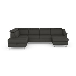 Sit & More sit&more Wohnlandschaft &raquo;Freetown U-Form&laquo; Kopfteilverstellung und Federkern, wahlweise mit Schlaffunktion braun B/H/T: 315cm x 84cm x 216cm, 