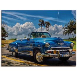 Artland Wandbild &raquo;Havanna Flair&laquo; Auto 1 Stk. tlg. als Alubild, Leinwandbild in verschied. Gr&ouml;&szlig;en blau B/H/T: 40cm x 30cm, Leinwandbild Auto, 1 Stk.