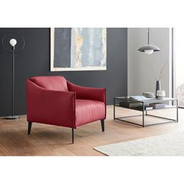 W.Schillig Cocktailsessel &raquo;sally Designsessel, zeitlos und bequem, tolle Verarbeitungsdetails&laquo; mit Metall-Winkelf&uuml;&szlig;en in Schwarz pulverbeschichtet rot
