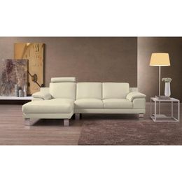 Egoitaliano Ecksofa &raquo;Shakira, Design & Sitzkomfort auf hohem Niveau, Breite 236cm, L-Form&laquo; mit Recamiere, L-Form, edle F&uuml;&szlig;e blau Leder &raquo;BULL&laquo; (echtes Rindsleder).