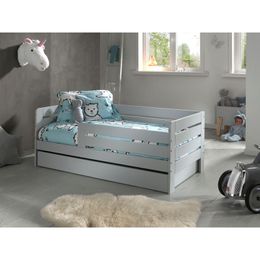 Vipack Kinderbett &raquo;Junior, Kiefermassiv mit umlaufendem Absturzschutz und Rolllattenrost&laquo; B/H/T ca. 143,6x56x70cm, mit niedrigem Betteinstieg, wahlweise in 2