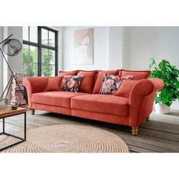 Home Affaire Big-Sofa &raquo;Tassilo Mega Sofa mit viel Platz, bequem durch Kaltschaum im Sitz&laquo; orange 100% Polyester B/H/T: 266cm x 95cm x 110cm, Velours, 