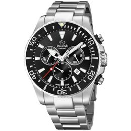 Jaguar Herren Chronograph Armbanduhr, Quarzuhr, Herrenuhr, Stoppfunktion, Saphirglas, Swiss Made silber Einheitsgr&ouml;&szlig;e
