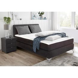 Jockenh&ouml;fer Boxspringbett &raquo;"Elfie" inkl. Topper&laquo; erh&auml;ltlich in den Breiten 90,140 & 180cm und diversen Farbvarianten grau Bezug Bett: Microfaser (100% Polyester);