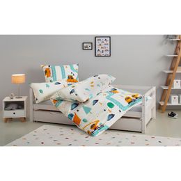 OTTO home Kinderbettw&auml;sche &raquo;CUDDLEE&laquo; 2 Stk. in vielen Designs: Dino,Einhorn,Weltraum,Baustelle,Herz,Trecker,Safari blau Biber, Obermaterial: 100% 