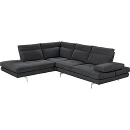 Calia italia Ecksofa &raquo;Toby Wing, B/T: 288/232 cm, Multifunktionssofa, Designsofa, L-Form&laquo; Sitztiefenverstellung und Armteilfunktion, F&uuml;&szlig;e chrom 