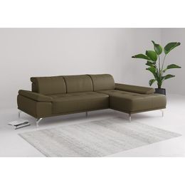 OTTO home Ecksofa &raquo;Caluna&laquo; Inkl.Sitztiefenverstellung, wahlweise mit Kopf- und Armteilverstellung gr&uuml;n B/H/T: 280cm x 81cm x 174cm, NaturLEDER Stoff, 