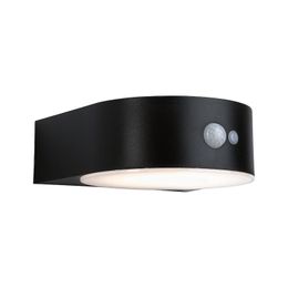 Paulmann LED Au&szlig;en-Wandleuchte &raquo;Solar Eileen IP44 3000K 400lm Schwarz&laquo; 1 Stk. Warmwei&szlig; Bewegungsmelder schwarz 1, H: 6,5cm, 1 Stk.