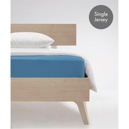 Fleuresse Spannbettlaken &raquo;Jenny C aus feinf&auml;digem Mako-Jersey&laquo; f&uuml;r Matratzen bis 23 cm H&ouml;he blau Mako-Jersey, Obermaterial: 100% Baumwolle B/L: 220cm,