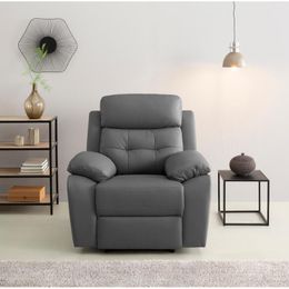 OTTO home Relaxsessel &raquo;Lannilis mit Liegefunktion, Fernsehsessel&laquo; mit manueller und elektrischer Relaxfunktion, grau grau Kunstleder 100% Polyurethan 