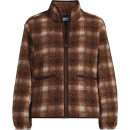 LANDS' END Boucl&eacute;-Fleecejacke Gemustert in Plus-Gr&ouml;&szlig;e, Damen, size: plus, Braun, Polyester, by Lands' End