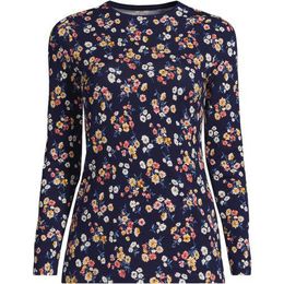 LANDS' END Shirt aus Baumwolle/Modal-Mix mit Rundausschnitt f&uuml;r Damen, Damen, size: regular, Blau, Elasthan/Baumwolle Modal, by Lands' End