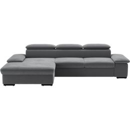 Sit & More sit&more Ecksofa &raquo;Alcudia L-Form&laquo; wahlweise mit Schlaffunktion grau 98% Polyester, 2% Polyamid B/H/T: 286cm x 73cm x 174cm, Soft clean, Recamiere 