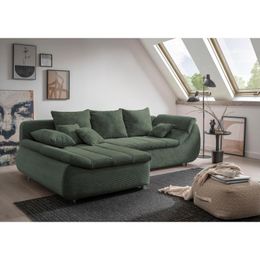 Home Affaire Ecksofa &raquo;Imola, bequem, aktuelle Steppung im Sitz, L-Form, Breite 270cm&laquo; wahlweise mit Bettfunktion gr&uuml;n Microfaser PRIMABELLE (100% 
