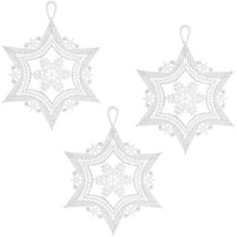 Fensterbild &raquo;Stern 3er Set&laquo; Made in Germany wei&szlig; Polyester B/L: 15cm x 19cm
