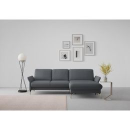Sit & More sit&more Ecksofa &raquo;Fashion L-Form&laquo; wahlweise mit Kopfteilverstellung, Vorziehsitz, motorisch, Nickelf&uuml;&szlig;e grau B/H/T: 253cm x 84cm x 165cm, Soft clean, 