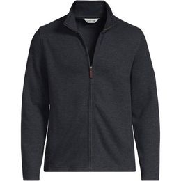 LANDS' END Bedford-Cardigan mit Rei&szlig;verschluss, Herren, size: regular, Schwarz, Baumwoll-Mischung/Polyester-Mischung, by Lands' End