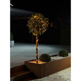 Konstsmide LED-Lichterkette &raquo;Weihnachtsdeko aussen&laquo; 160 Stk.-flammig LED Lichterkette, mit Glimmereffekt, 160 bernsteinfarbene Dioden schwarz Dioden 